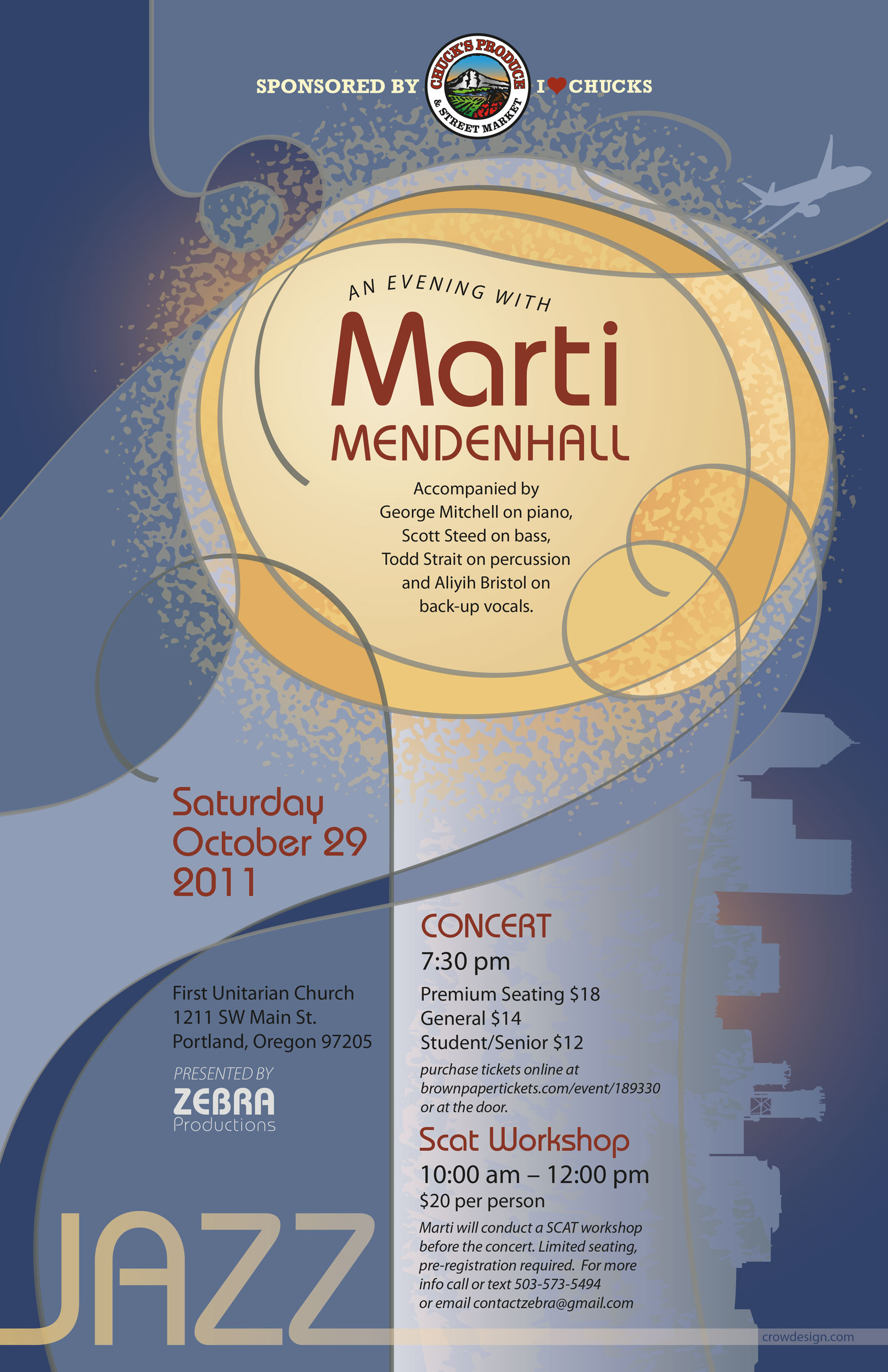 Marti Mendenhall Concert and Workshop Poster – Crow Creative